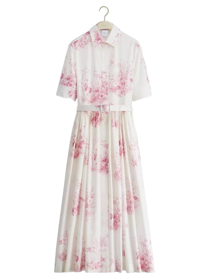 DIOR Dior Printed Maxi Shirt Dress with Belt